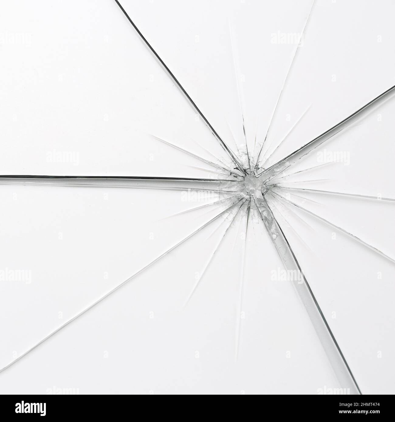 glass crack splitter Broken window on white gray background Stock Photo ...