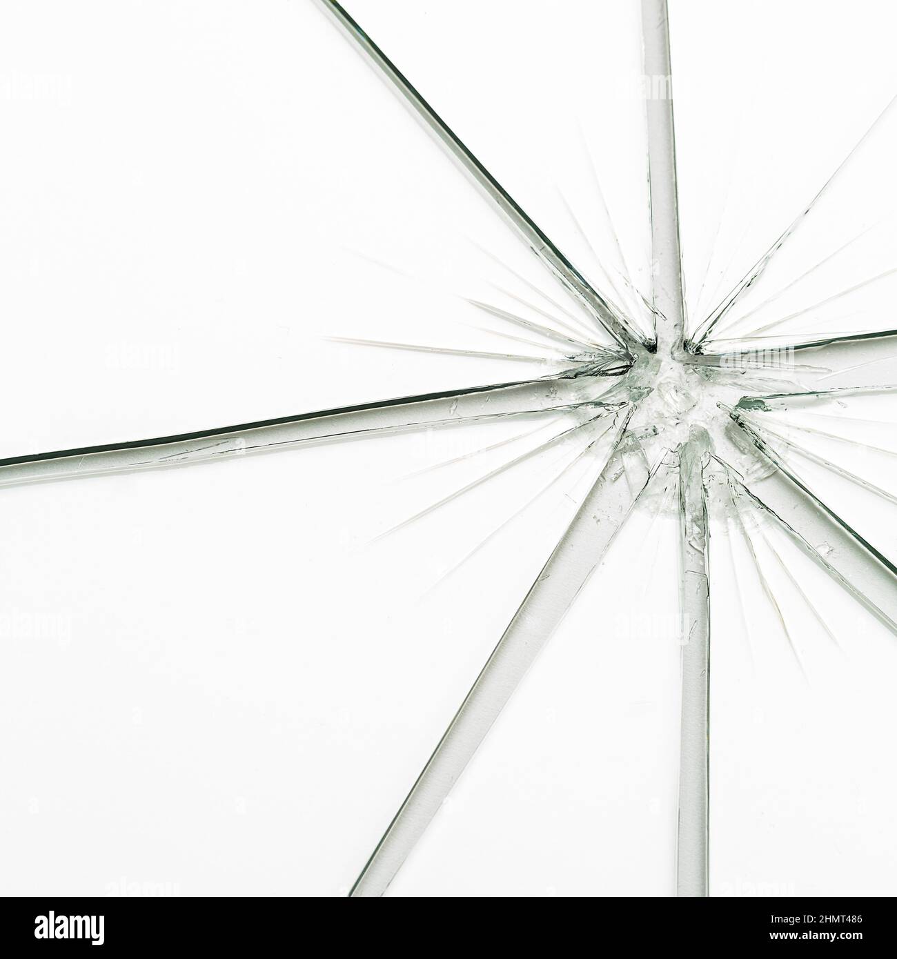 Broken window glass crack splitter on white gray background Stock Photo ...