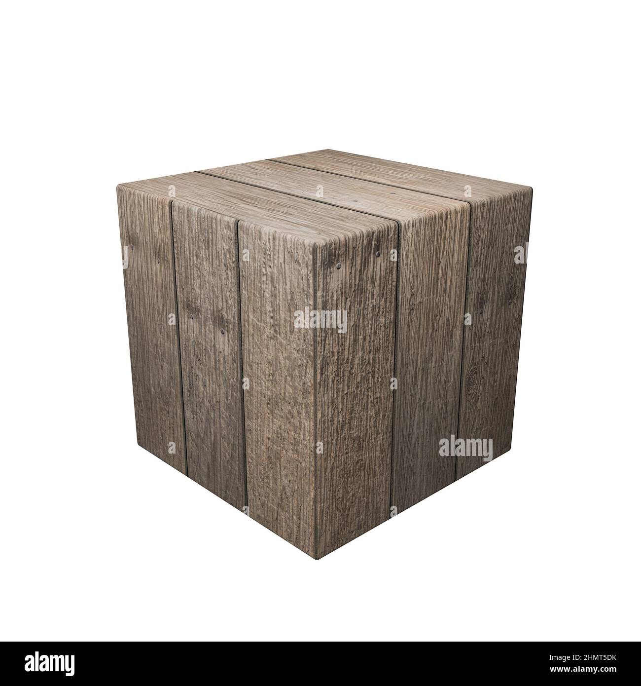 wooden cube isolated on white background 3d illustration Stock Photo ...