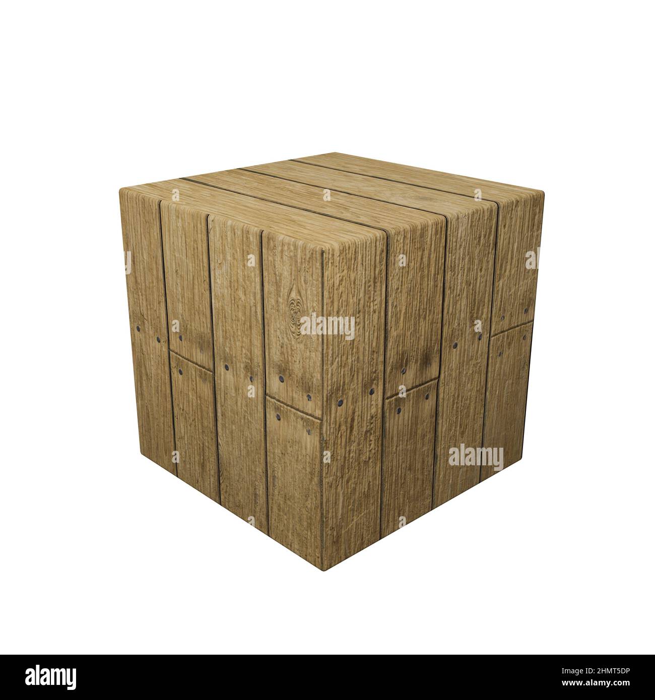wooden cube isolated on white background 3d illustration Stock Photo ...