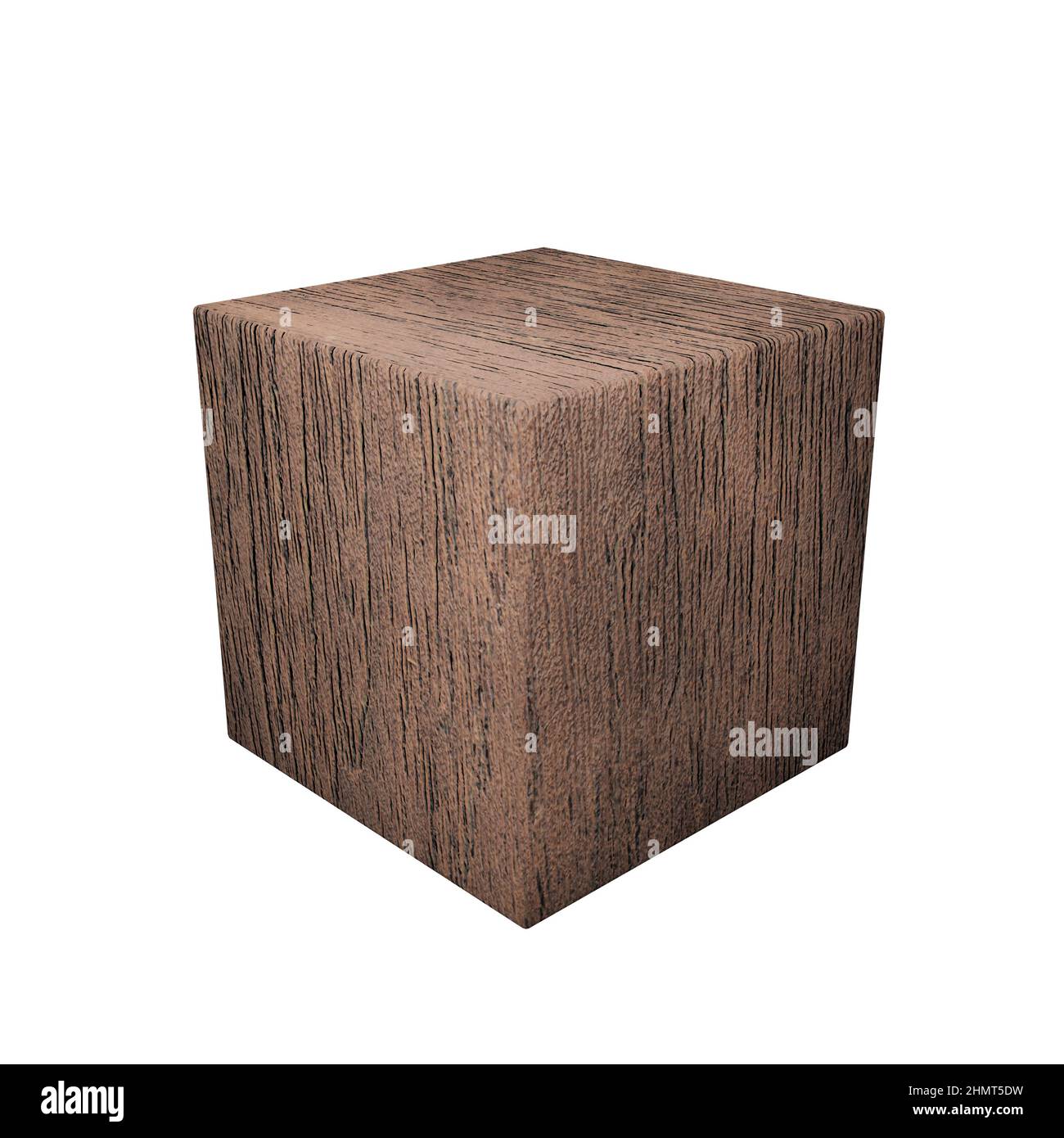 wooden cube isolated on white background 3d illustration Stock Photo ...