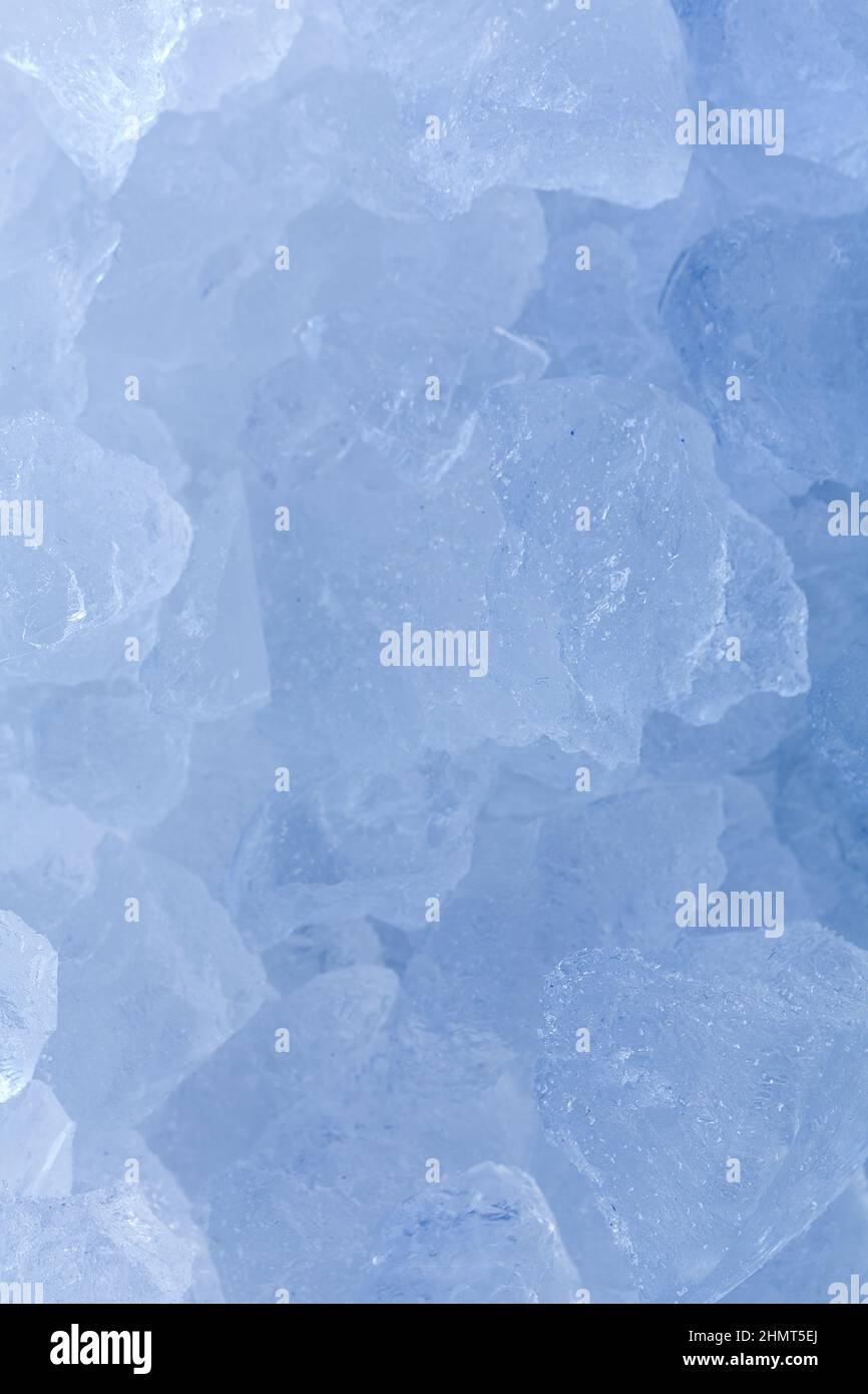 frozen ice blue crushed ice cubes Stock Photo - Alamy