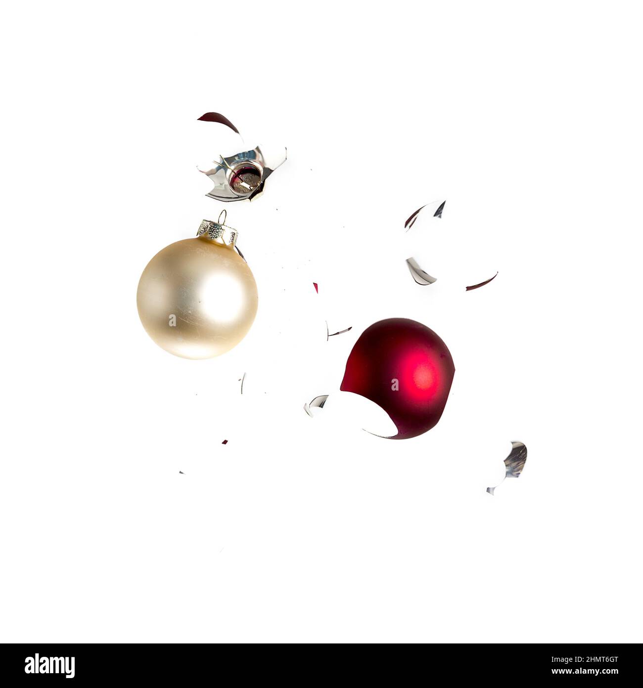 New Year christmas balls explosion Stock Photo - Alamy