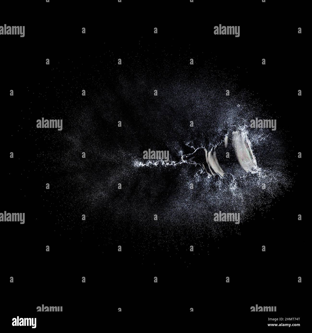 Exploding Soap Bubble in colorful colors on black background Stock ...