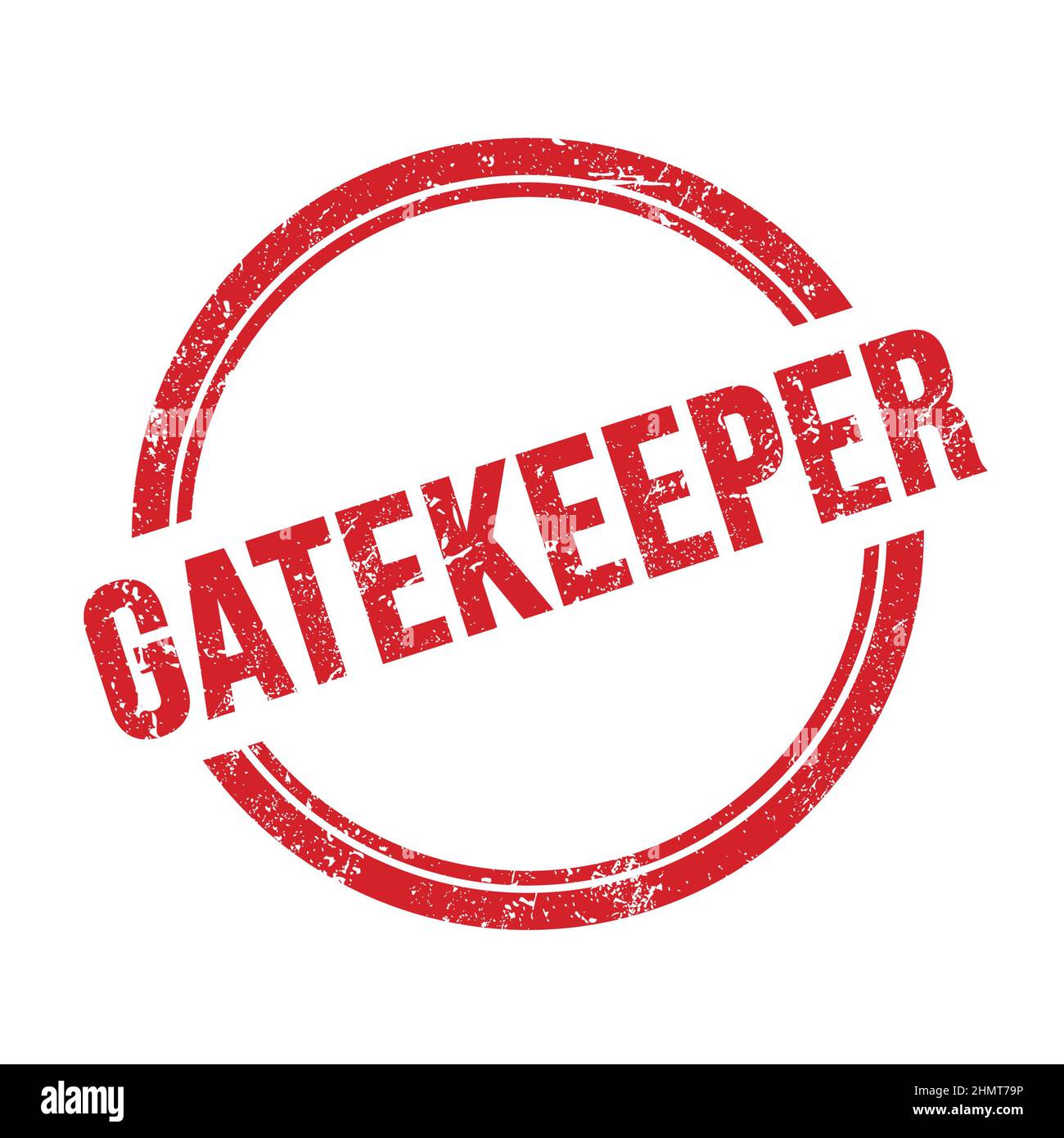 GATEKEEPER text written on red grungy vintage round stamp Stock Photo ...