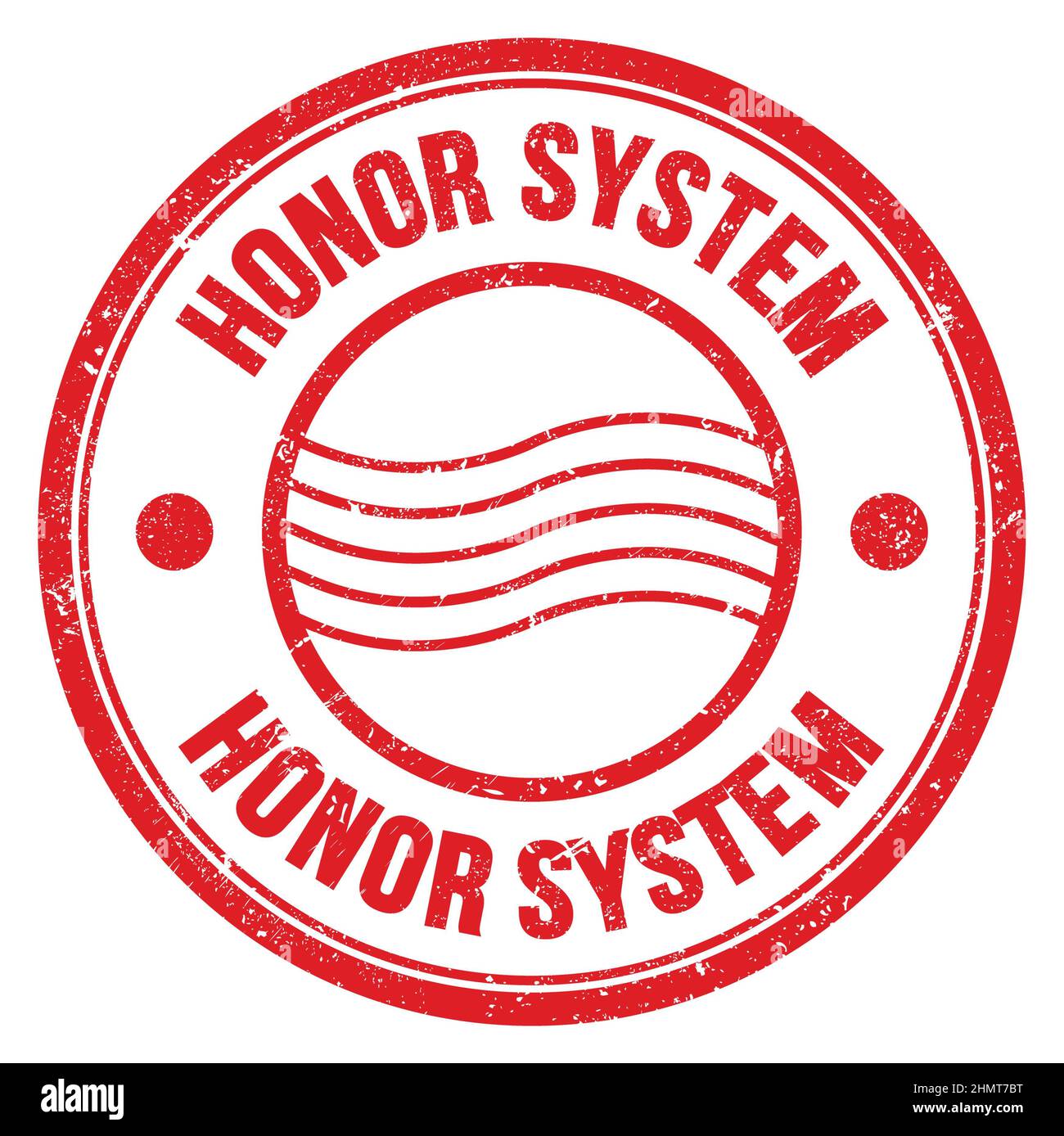 HONOR SYSTEM word written on red round postal stamp sign Stock Photo ...