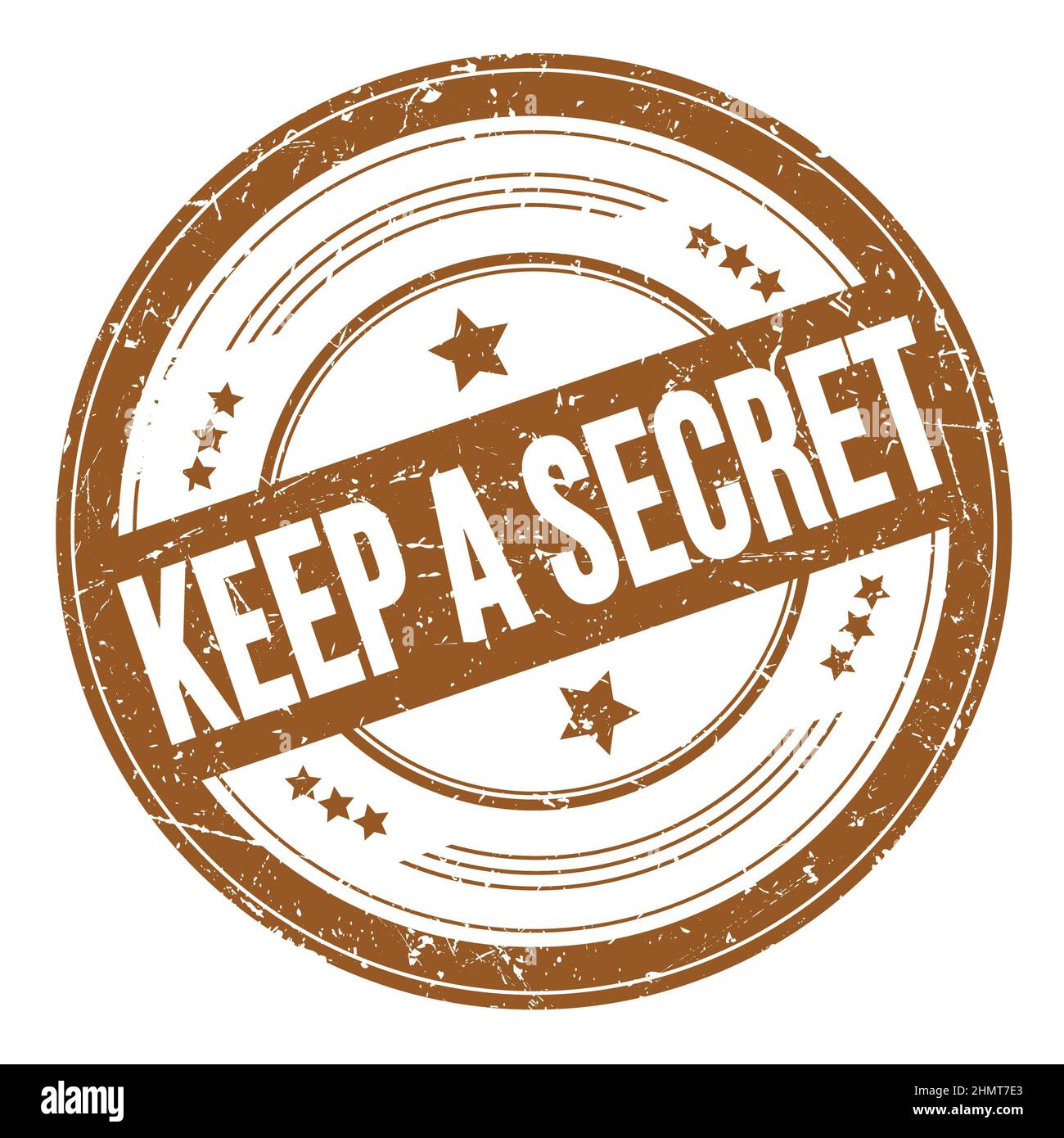 KEEP A SECRET text on brown round grungy texture stamp Stock Photo - Alamy