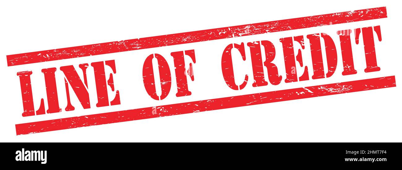 LINE OF CREDIT text on red grungy rectangle vintage stamp Stock Photo ...