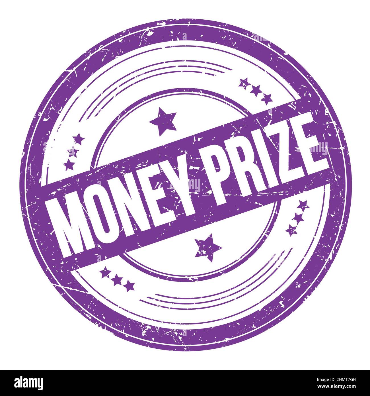 MONEY PRIZE text on violet indigo round grungy texture stamp Stock ...