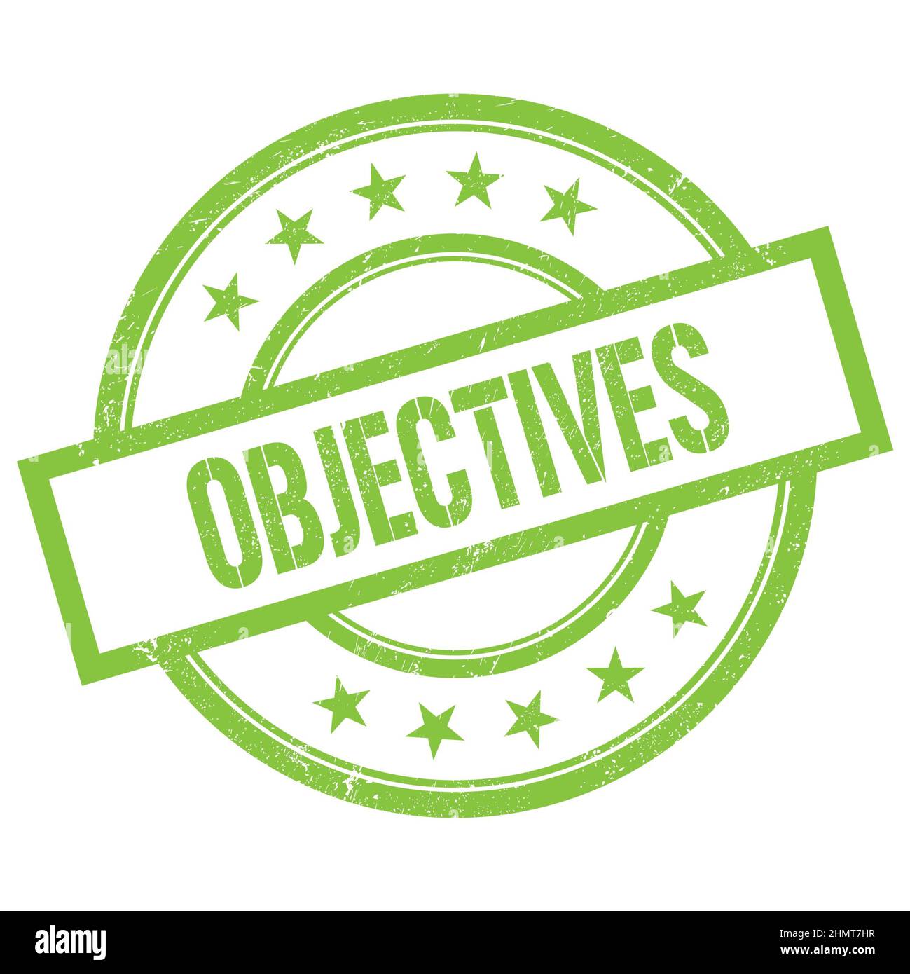 OBJECTIVES text written on green round vintage rubber stamp Stock Photo ...