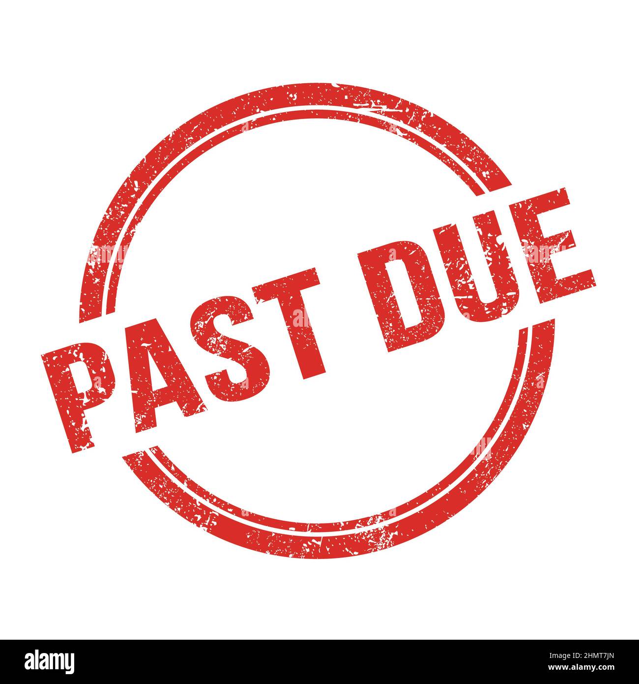 PAST DUE text written on red grungy vintage round stamp Stock Photo - Alamy