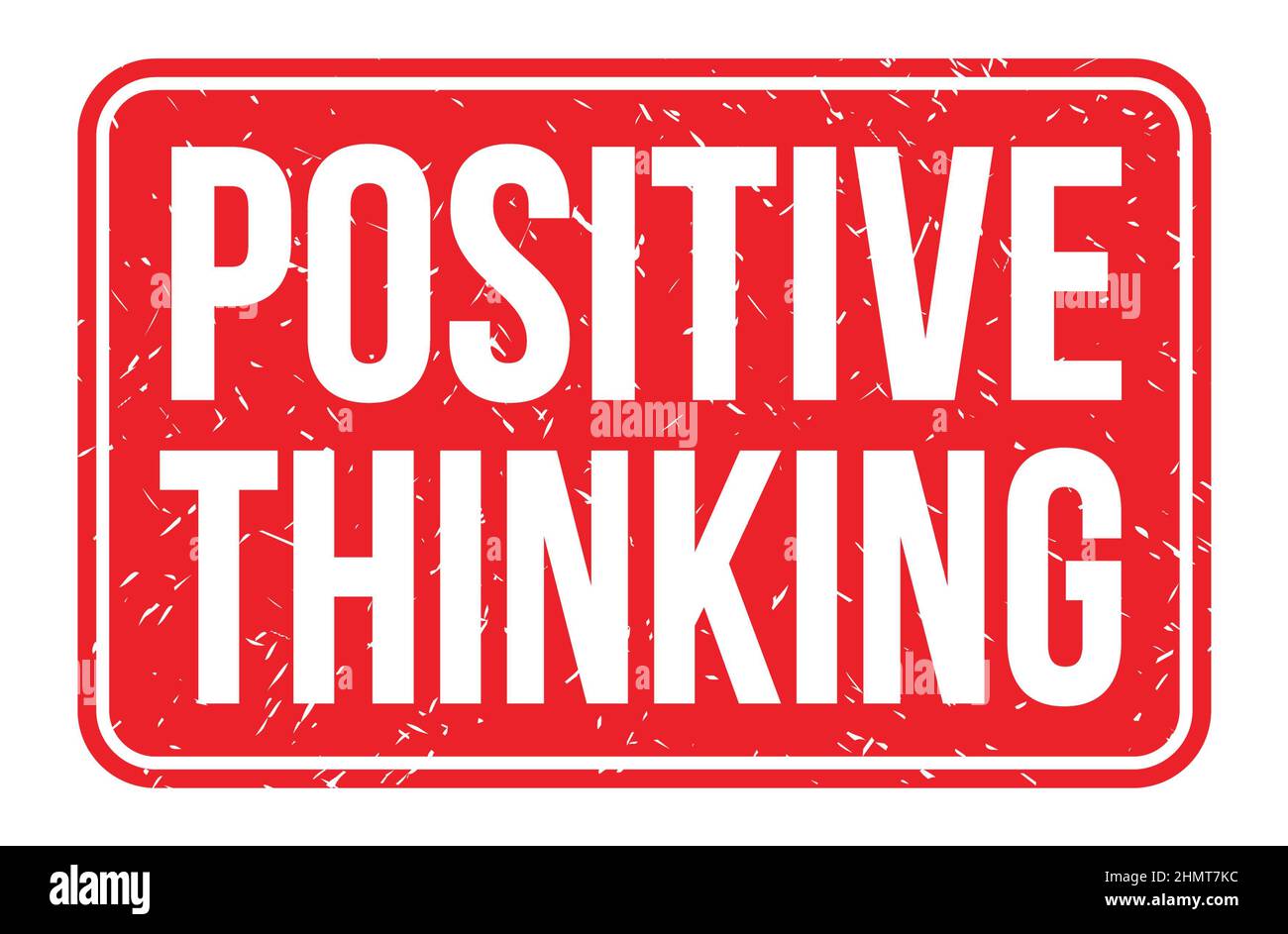 POSITIVE THINKING, words written on red rectangle stamp sign Stock ...