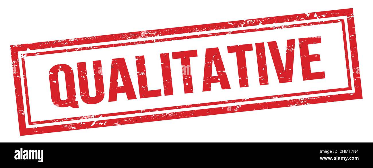 QUALITATIVE text on red grungy vintage rectangle stamp Stock Photo - Alamy