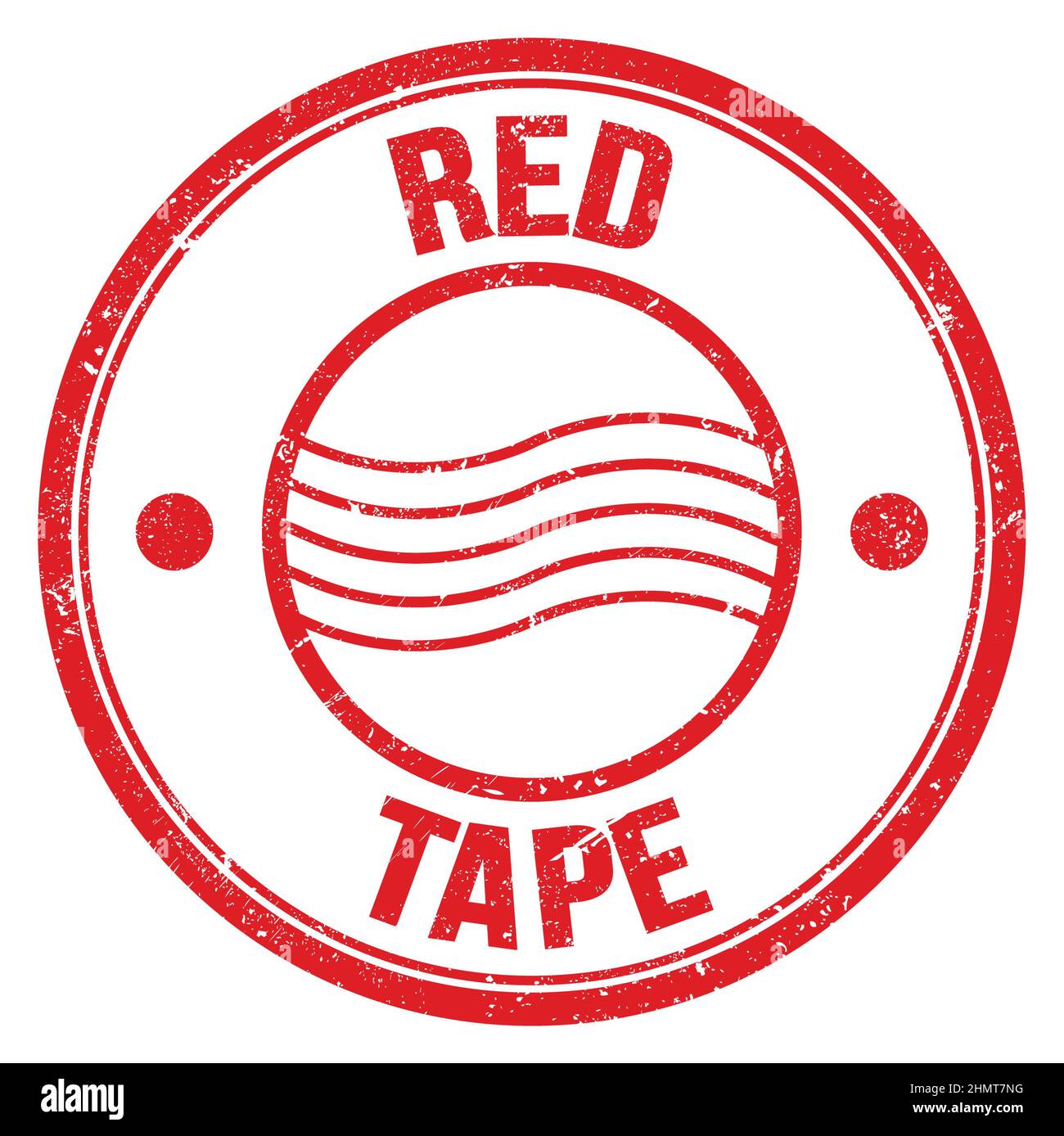 RED TAPE text written on red round postal stamp sign Stock Photo - Alamy