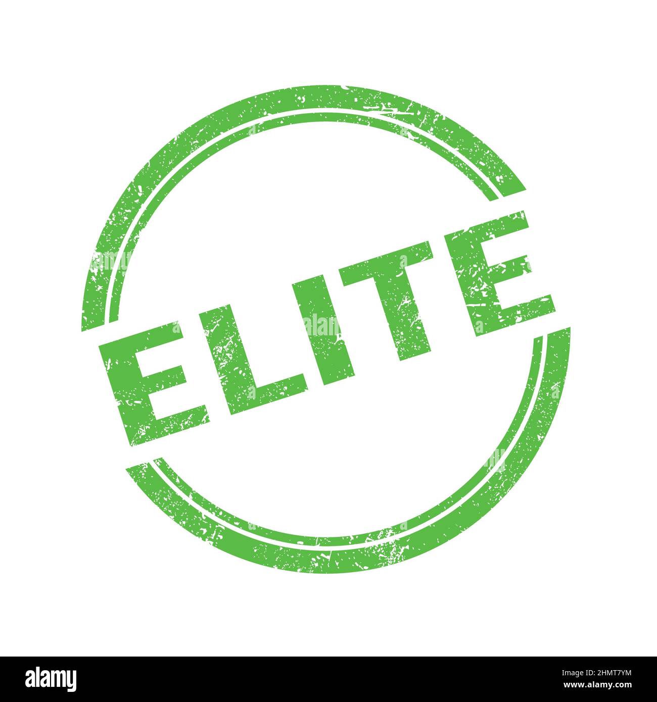 ELITE text written on green grungy vintage round stamp Stock Photo - Alamy