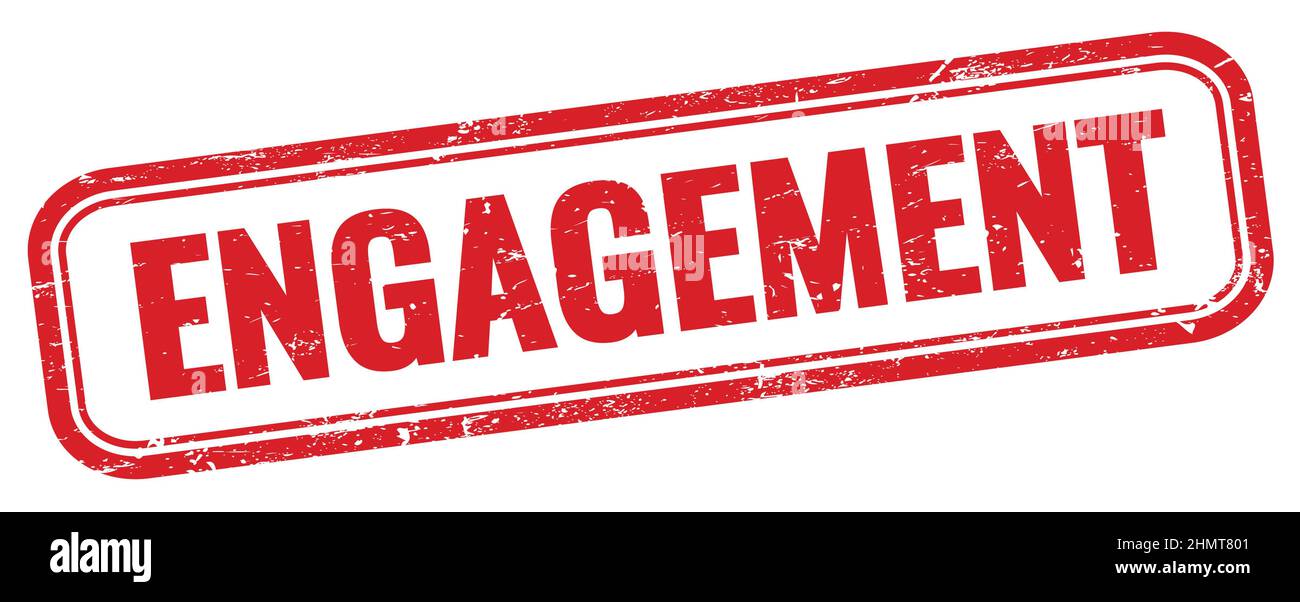 ENGAGEMENT text on red grungy rectangle stamp Stock Photo - Alamy