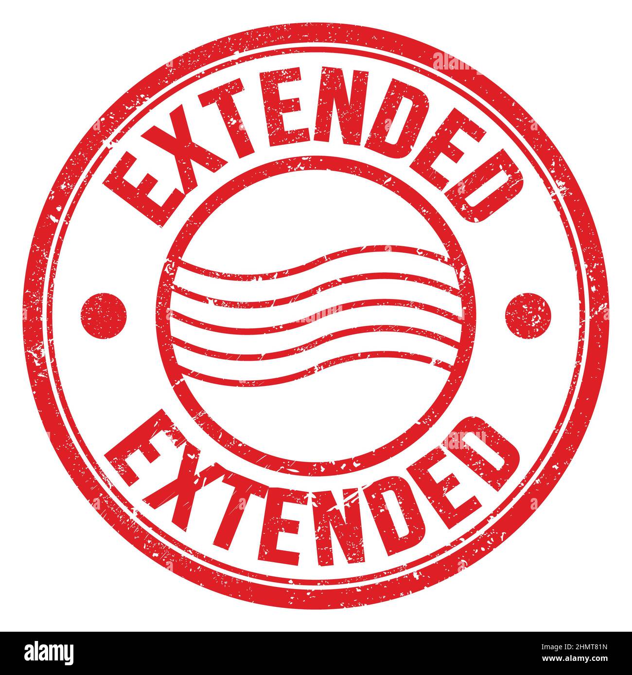 EXTENDED word written on red round postal stamp sign Stock Photo - Alamy