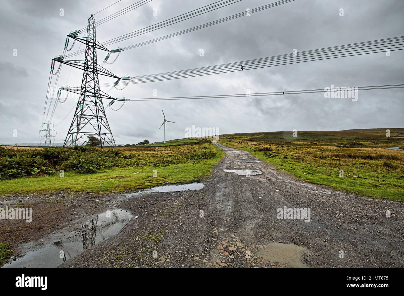 Power Distribution Welsh Hilltop Stock Photo - Alamy