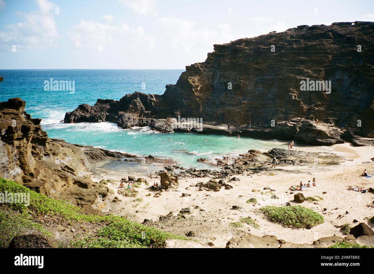 View of Halona Beach Cove Cockroach Beach Oahu Hawaii Stock Photo - Alamy