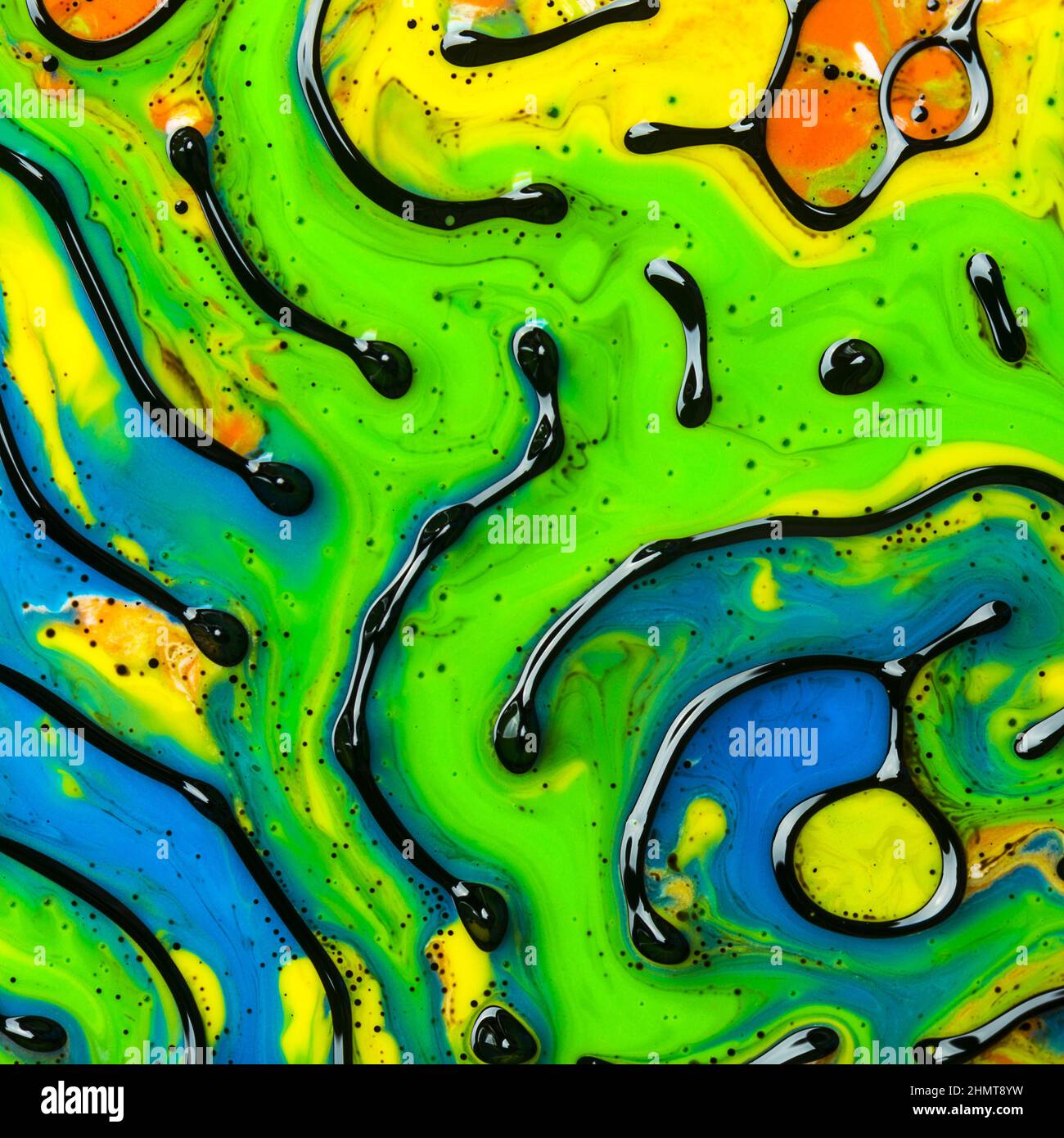 Abstract ART. Swirls, artistic design with colorful oil colors forming ...