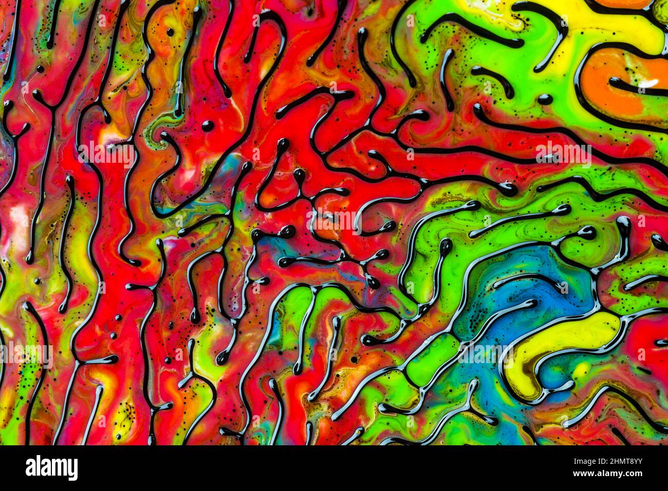 Abstract ART. Swirls, artistic design with colorful oil colors forming ...