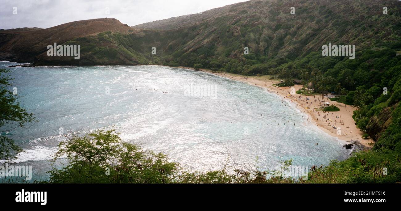 Aerial view of Hanauma Bay Beach Oahu Hawaii Stock Photo - Alamy