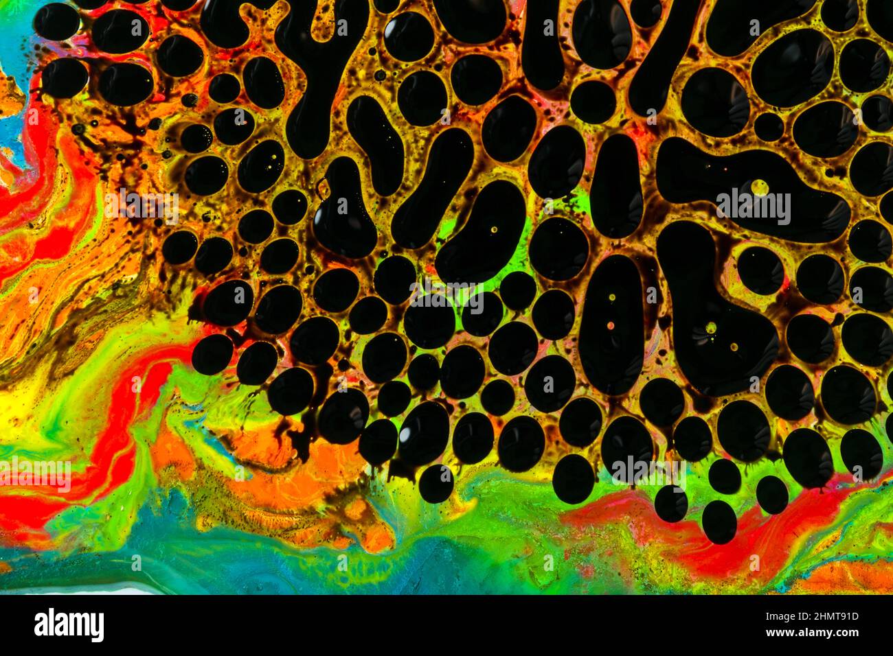 Abstract ART. Swirls, artistic design with colorful oil colors forming ...