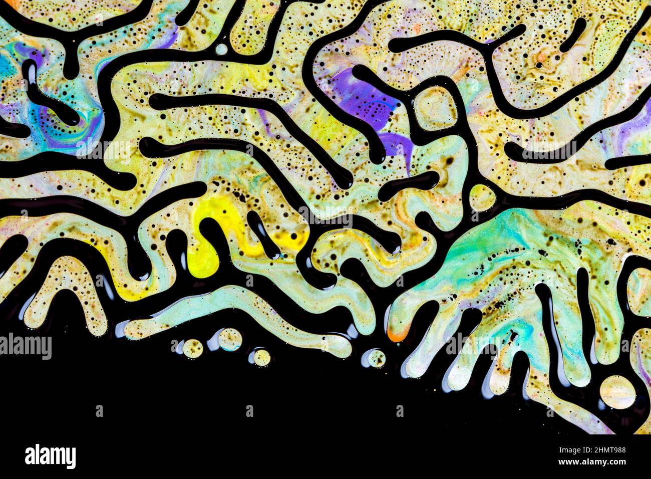 Abstract swirl, artistic design with colorful oil colors or watercolour ...