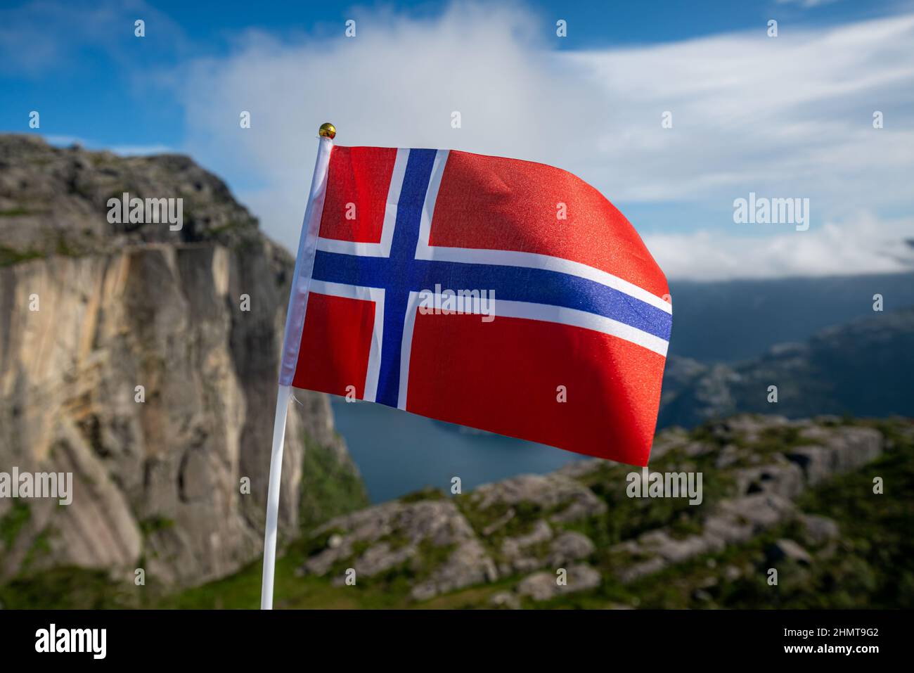 Norway Flag. Beautiful Nature Norway natural landscape Stock Photo - Alamy