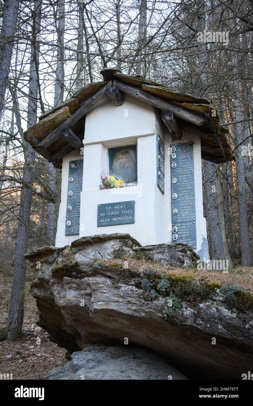 Small votive chapel built near the Val Gravio mountain refuge in the ...