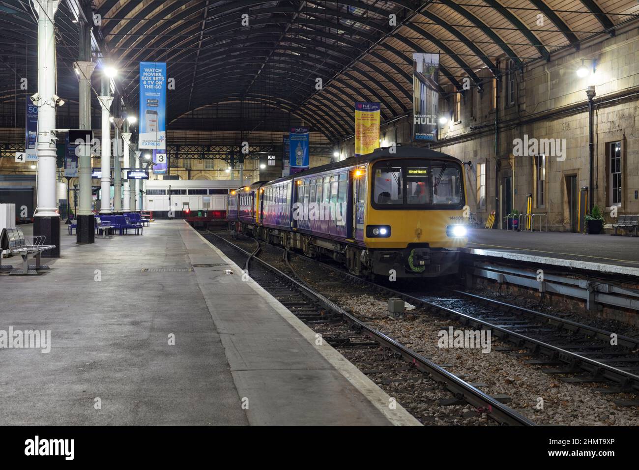 Northern rail class 144 pacer train 144006 + class 142 142015 at Hull Paragon railway station ...