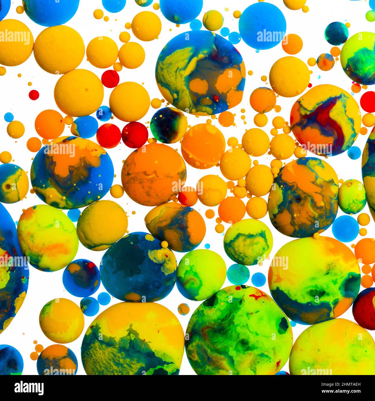 Colorful balls ink oil paint on white Stock Photo - Alamy
