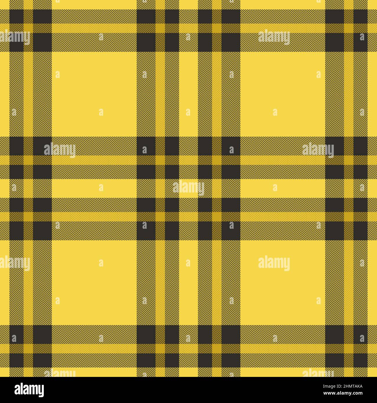 Plaid seamless pattern in yellow. Check fabric texture. Vector textile ...