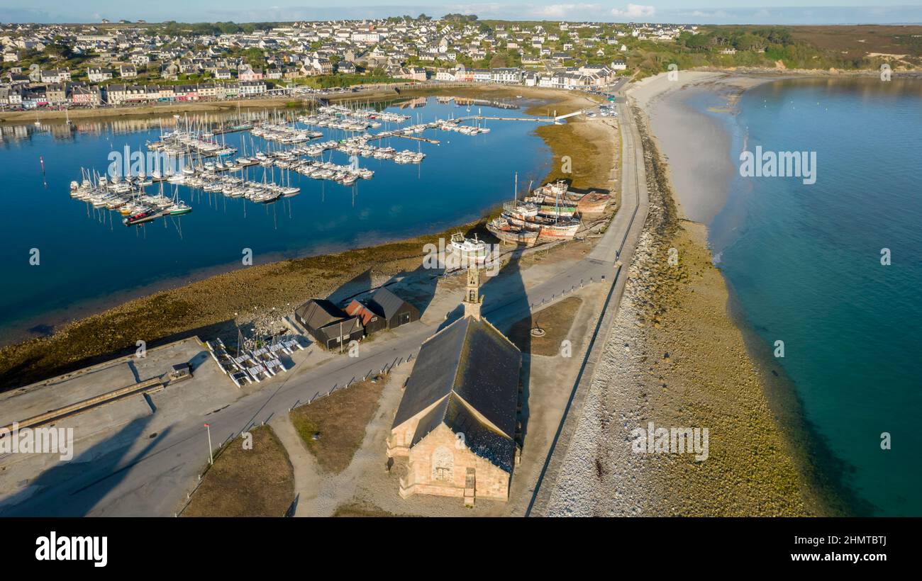 Shipwrecks in Camaret sur Mer harbour in Crozon peninsula; Brittany ...