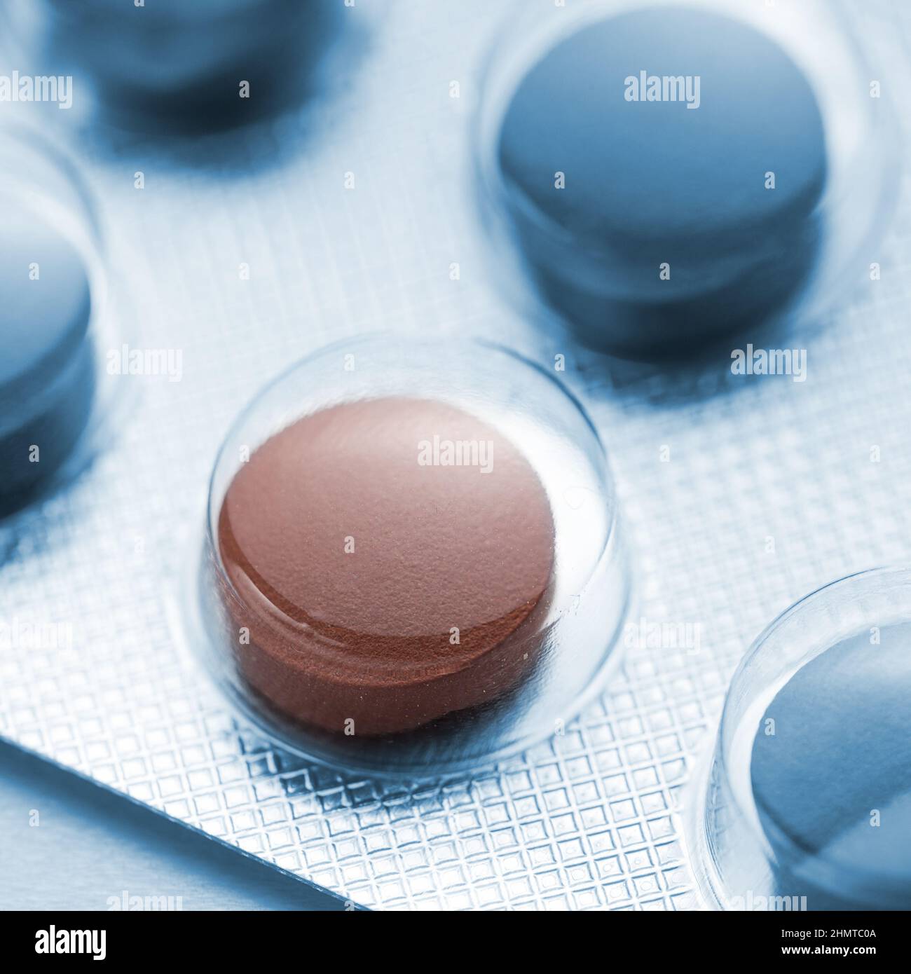 Tablets pills therapy flu in a Blister packaging antibiotic pharmacy ...