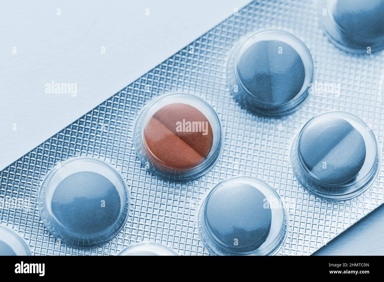 Tablets pills therapy flu in a Blister packaging antibiotic pharmacy ...