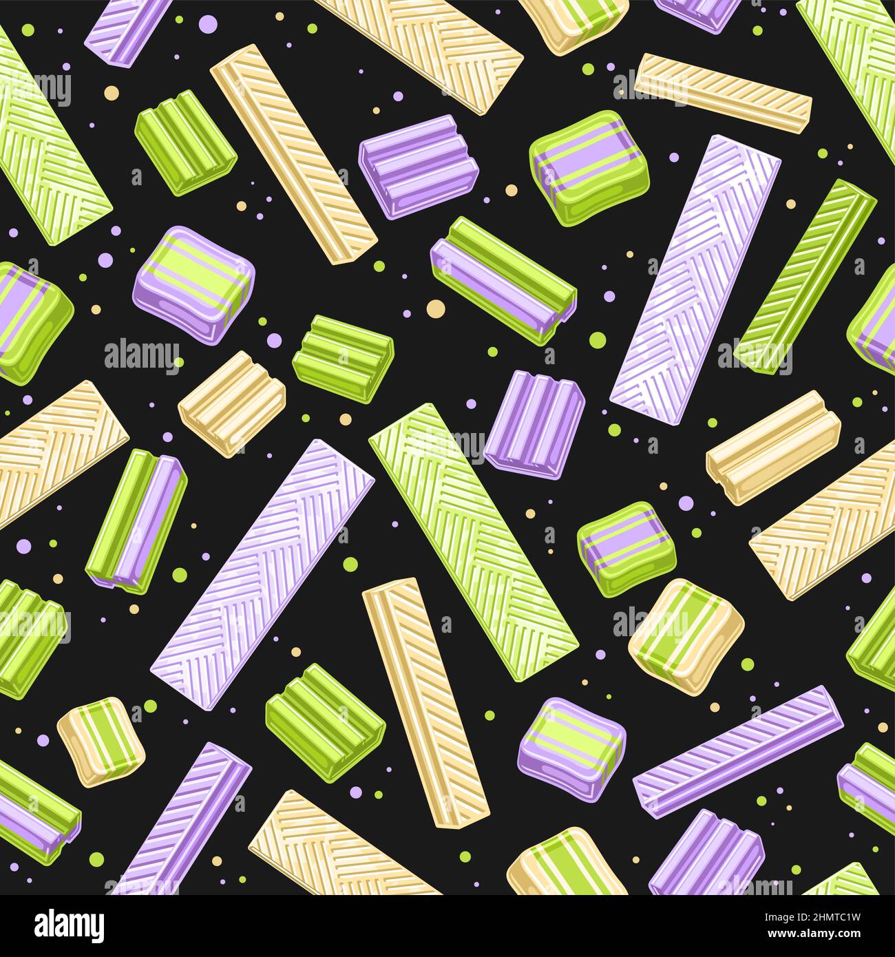 Vector Bubble Gum Seamless Pattern, square repeating bubblegum ...