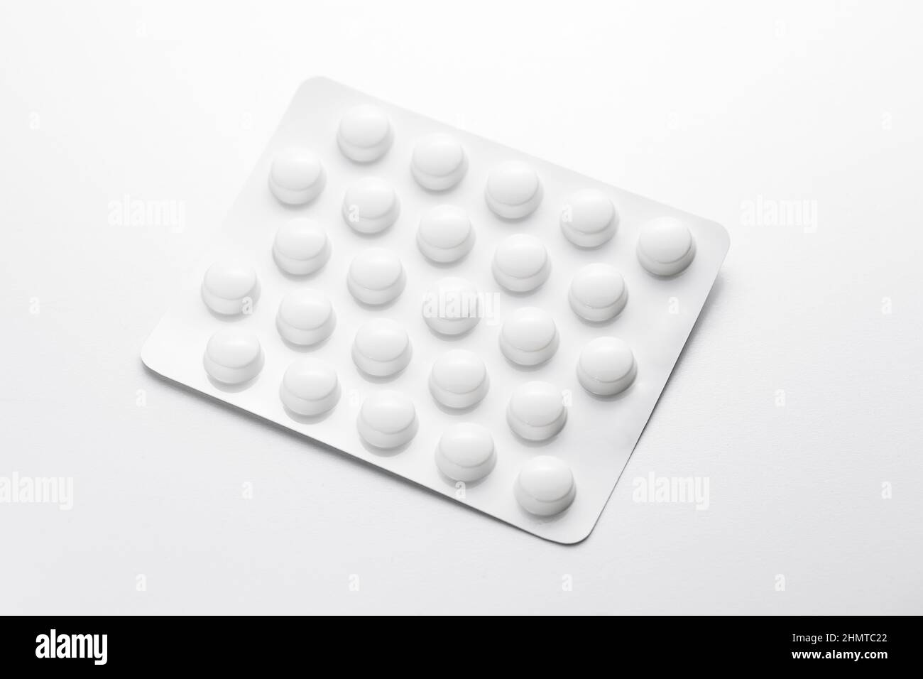 Single white Blister packaging with Tablets drugs mix doctor pills ...