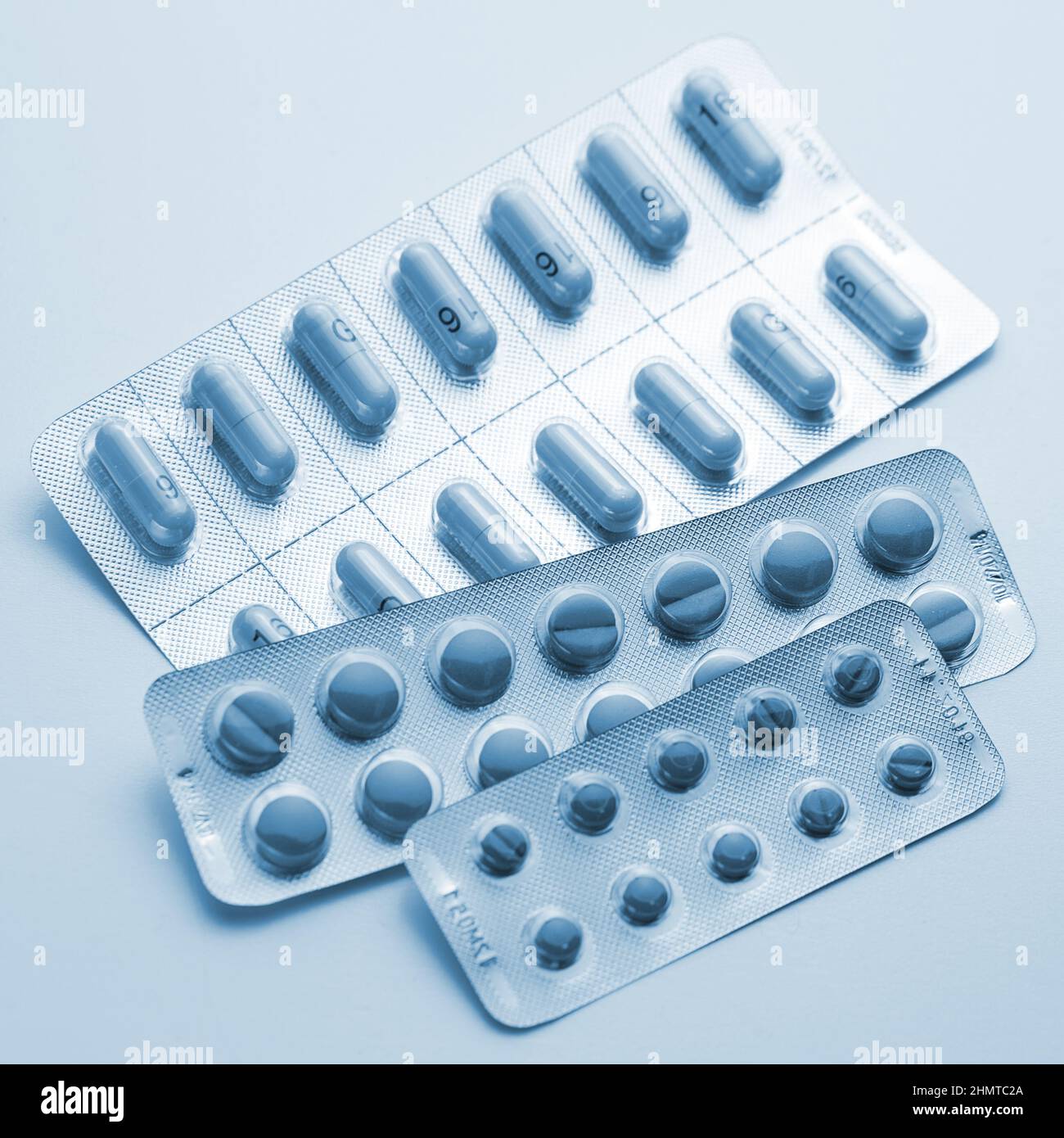capsule Tablets drugs mix doctor pills flu in Blister packagings ...