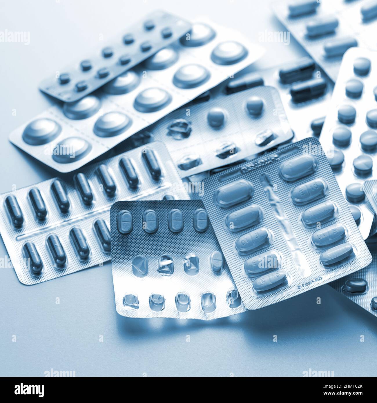 Tablets pills capsule heap with Blister packaging hospital medicine ...