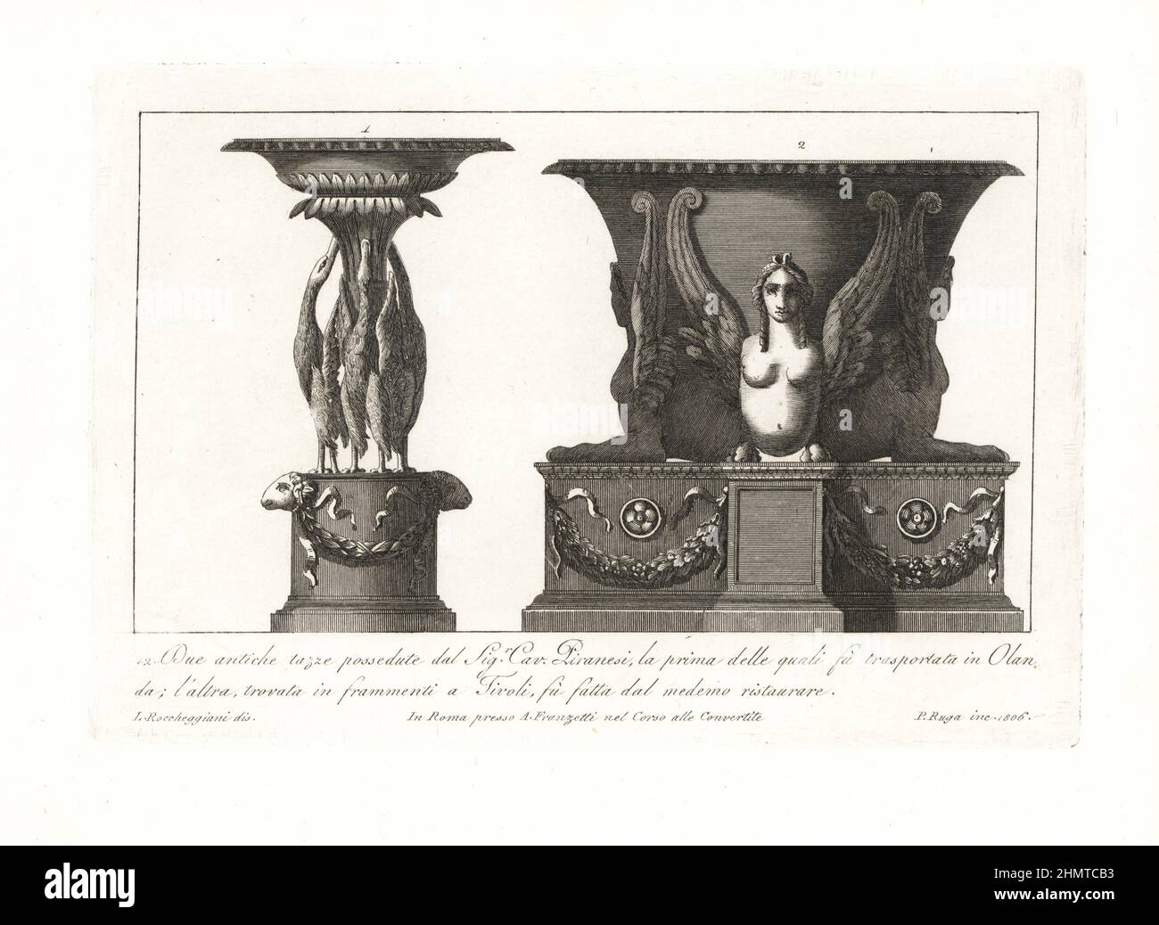 Two ancient Roman cups or tazza owned by artist Giovanni Battista ...