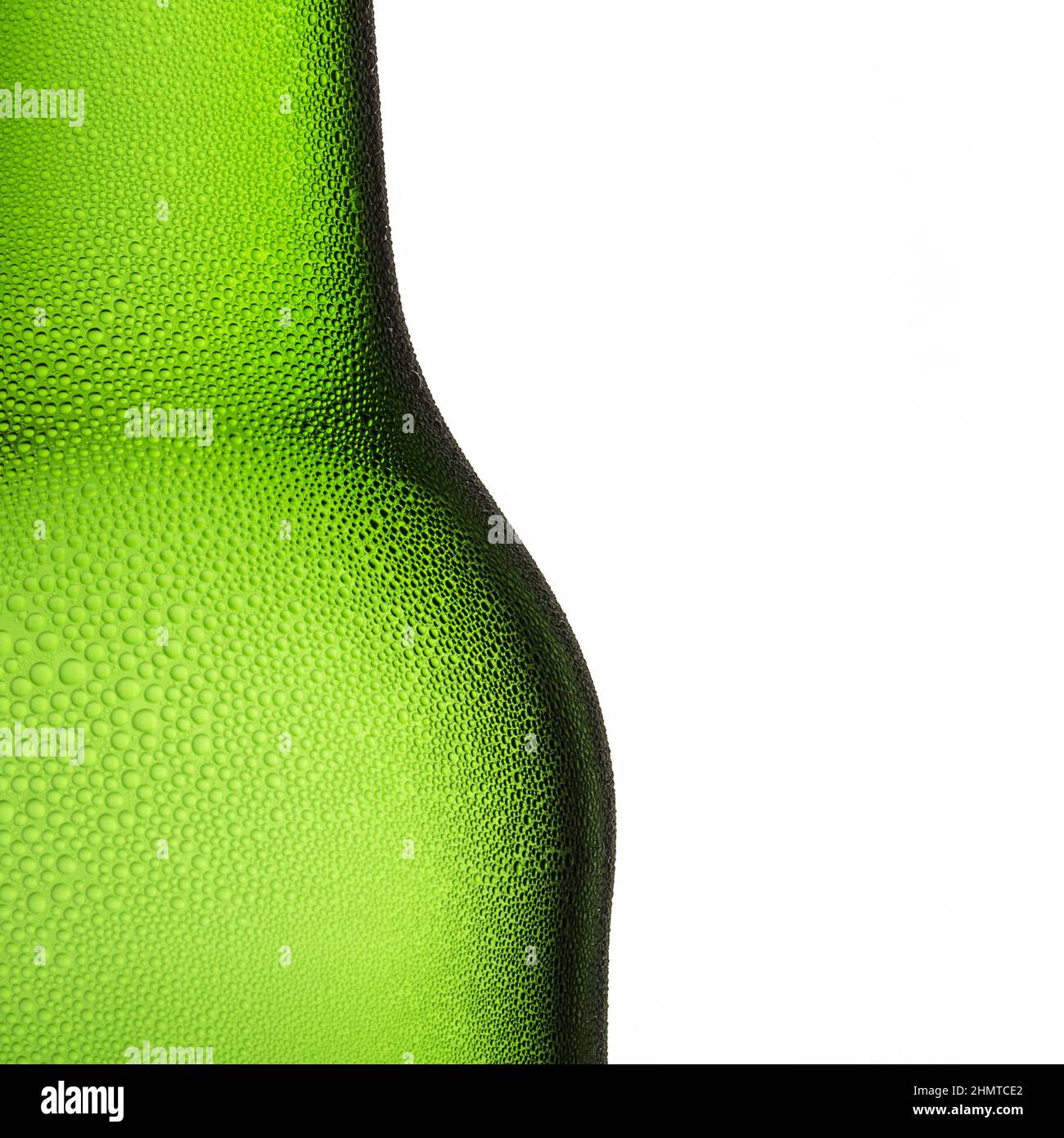 Green Beer bottle with drops of dew condensation alcohol Stock Photo ...