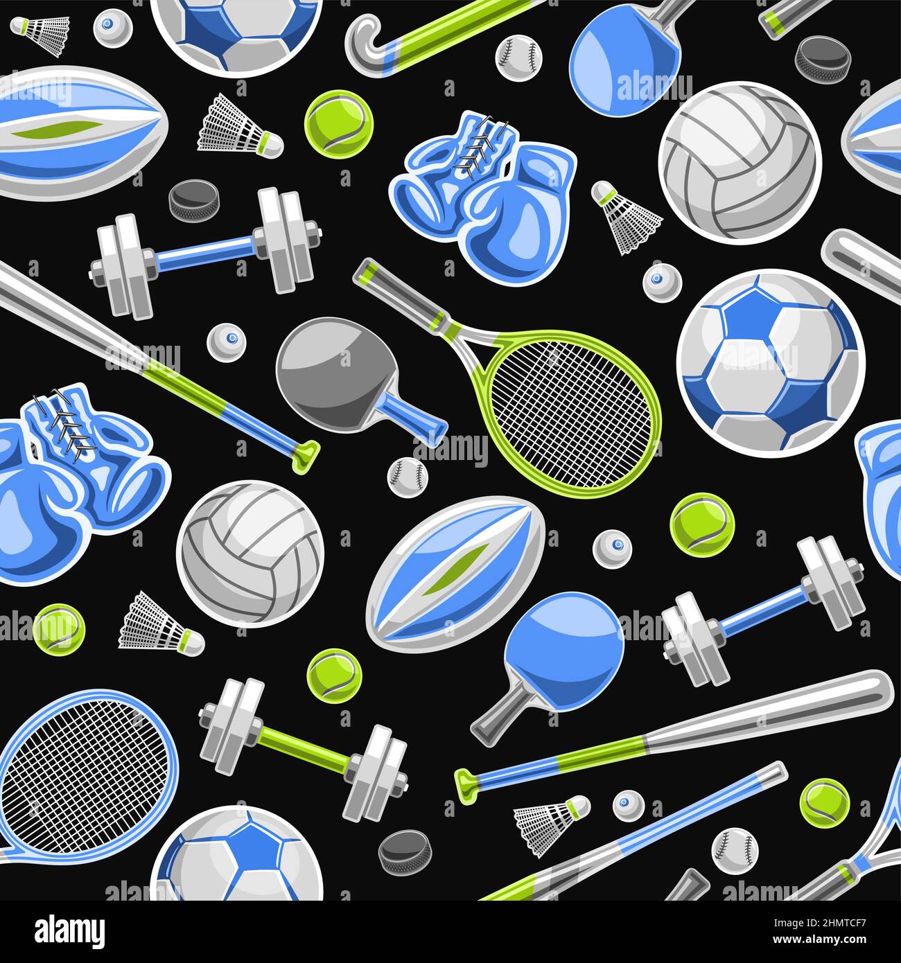 Vector Sports Seamless Pattern, square repeating background with cut ...