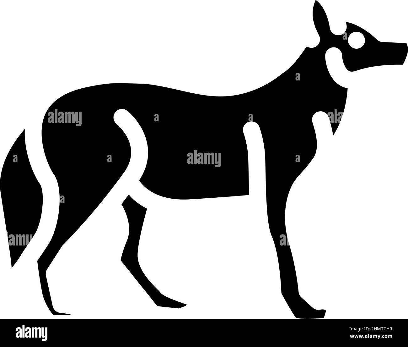 wolf animal glyph icon vector illustration Stock Vector Image & Art - Alamy