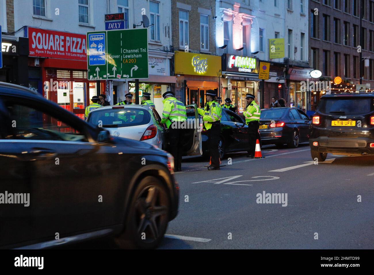 London (UK),11.02.2022: Police in large numbers hold an ANPR - number ...
