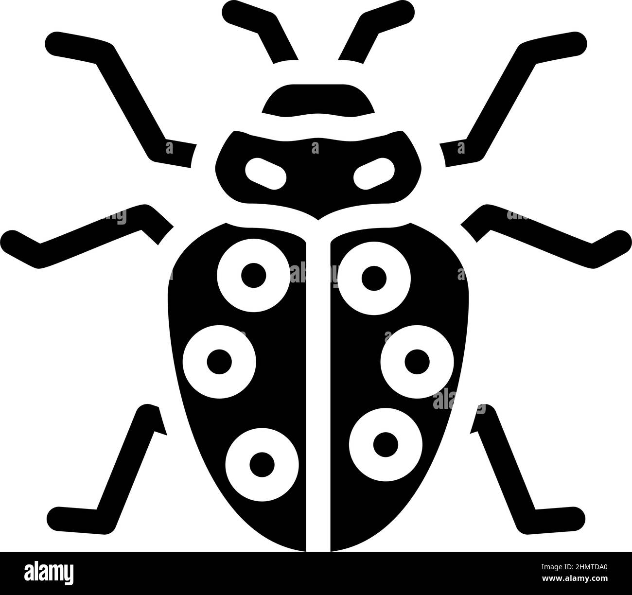 ladybug insect glyph icon vector illustration Stock Vector Image & Art ...