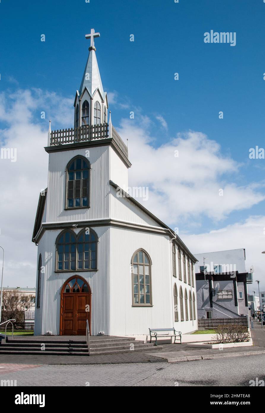 Around Iceland - Church in Akranes Stock Photo - Alamy