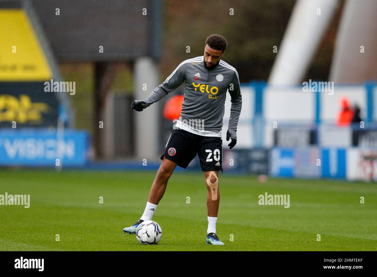 Jayden Bogle #20 of Sheffield United warms up before the game Stock ...