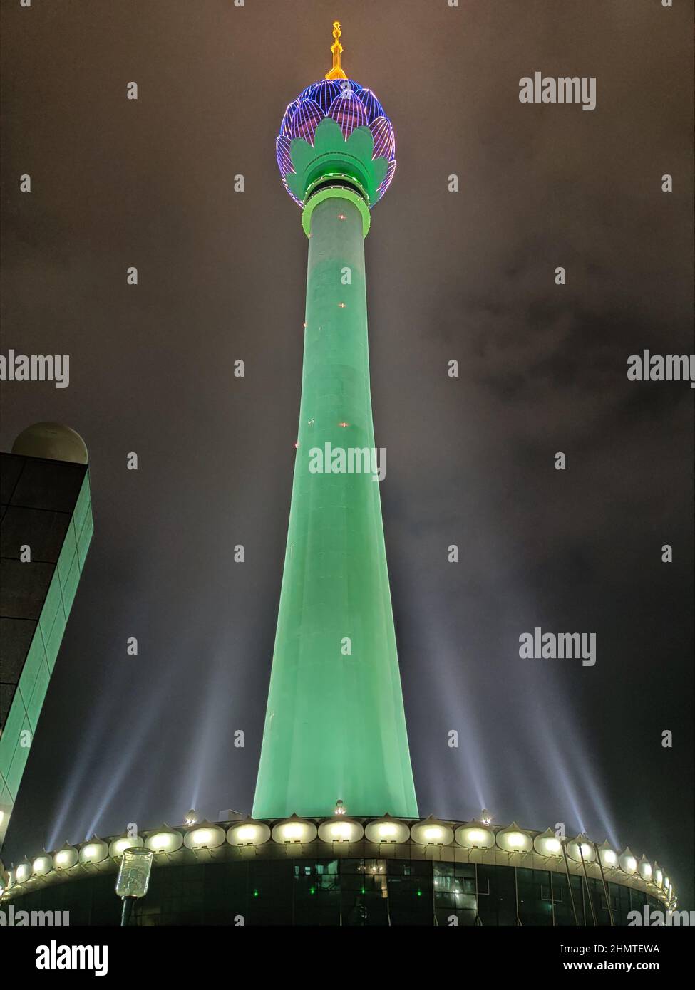 Vertical shot of the tallest tower of South Asia. The Lotus Tower ...