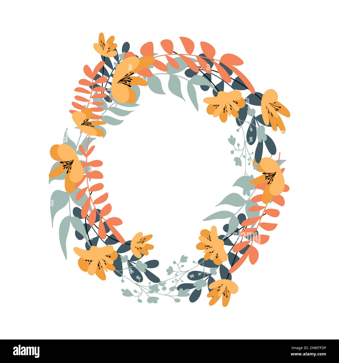 Flower circle frame hi-res stock photography and images - Alamy